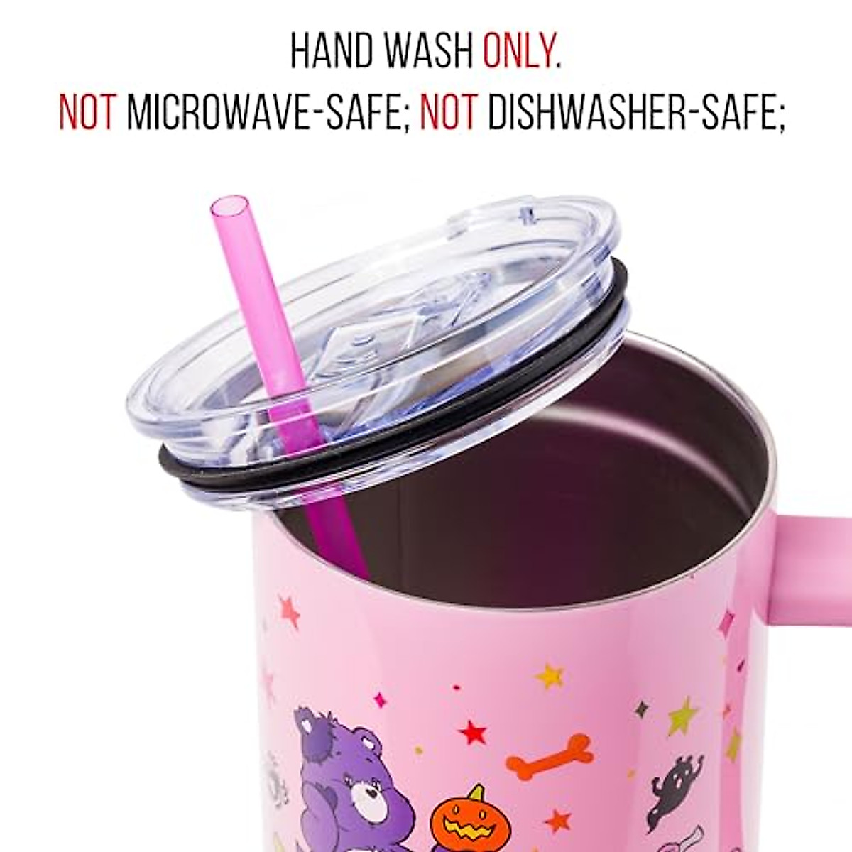 Silver Buffalo Care Bears Tumbler - Harmony, Cheer, Share & Trick-or-Sweet Bears - Stainless Steel, 40 Ounces, Fits Standard Cup Holder