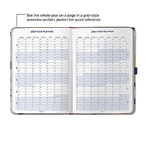 Busy B Day A Page Diary January to December 2024 - A5 Terrazzo - Daily Planner with Lined Pages, Notes and Year Planner