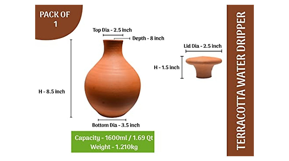 Self-Watering Terracotta Water Dripper for Healthy Plants | Easy Setup