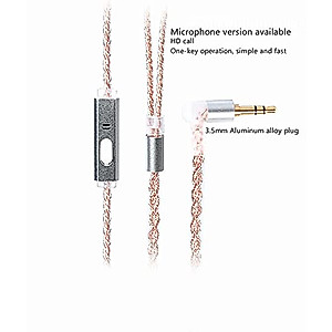 KBEAR 2pin IEM Cable with Mic 4-Core Pure Copper HiFi Earphone Wired Detachable Upgrade Cable with 3.5mm Plug for ES4 ZST ZSN ZS3 ZSR C10 C04 CA4 AS10 ZS10 C12 C16 KS1 KS2 Robin