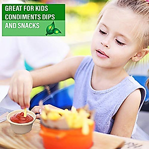 Upper Midland Products 2 oz Compostable Bagasse Souffle Cups, 200 Pack