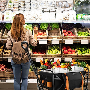 Collapsible Wagon, Wagon Heavy Duty Utility Cart with Side Pocket, Premium Large Capacity Wagons for Grocery Shopping, Garden, Beach, Picnic, Sports - Your Versatile Companion for Any Adventure