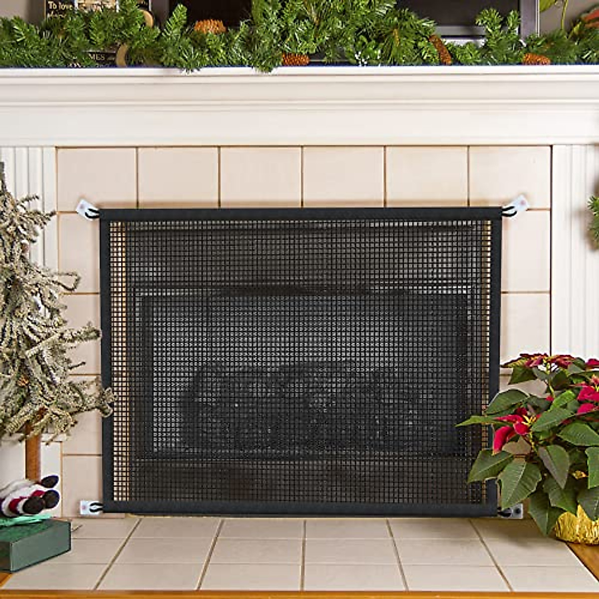 Fireplace Screen Safe Mesh Gate: Child Proof Barrier Guard Living Room Fire Place Cover for Toddler Baby and Pets 29 x 41 inches