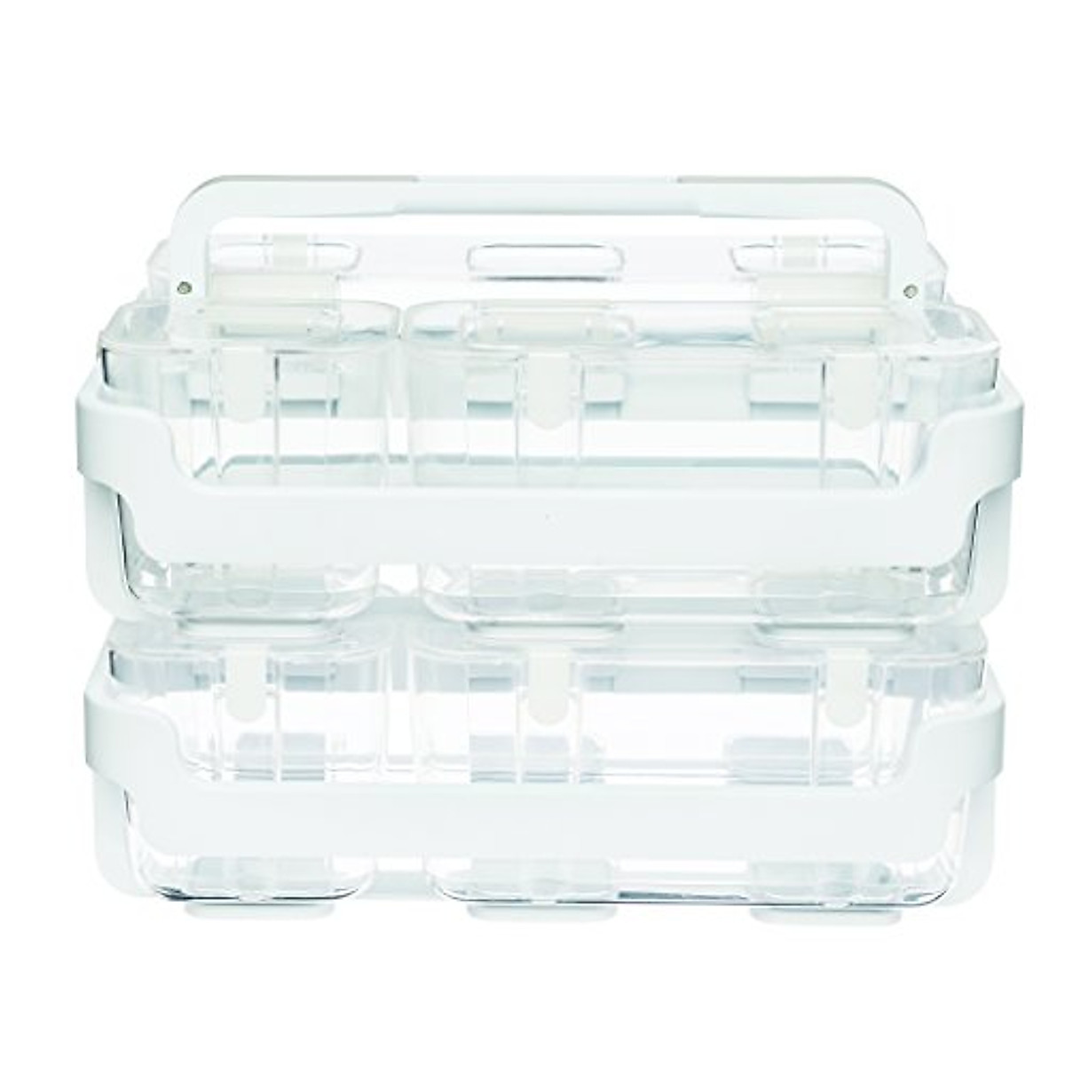 Deflecto Caddy Organizer, Stackable with Three Compartments, White and Clear (29003CR)