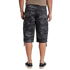 UNIONBAY mens Cordova Belted Messenger - Reg and Big Tall Sizes Cargo Shorts, Black Camo, 40 US