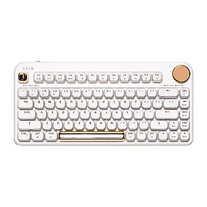 Azio IZO Wireless BT5/USB PC & Mac Mechanical Keyboard (White Blossom) and Bluetooth Mouse Bundle