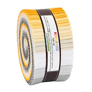 Kona Cotton Sunny Side Up Palette Roll Up 40 2.5-inch Strips Jelly Roll Robert Kaufman