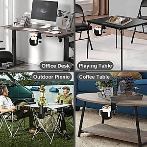 Desk Cup Holder 180° Rotating Under Table Cup Holder Anti-Spill Water Bottle Stand Coffee Mug Storage for Home Office and School