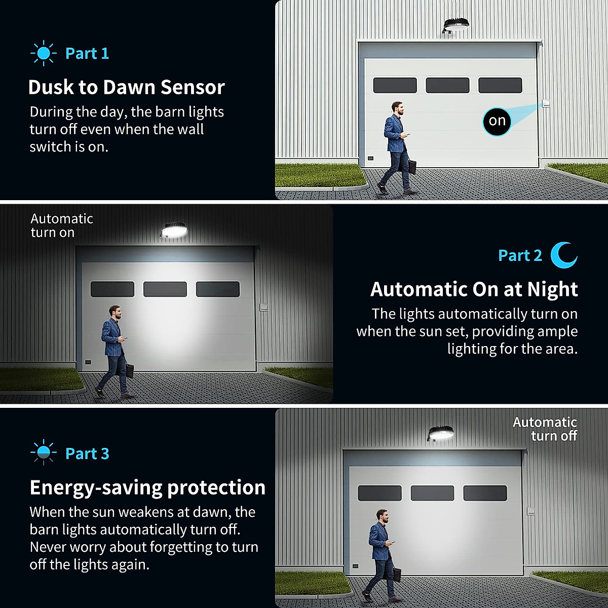 Viugreum 150W 12000LM LED Barn Light, Dusk to Dawn Outdoor Lighting, Yard Lighting IP65 Waterproof 5000k Daylight (900w MH/HPS Replacement) Security Light with Photocell Sensor for Barn Garage Yard