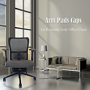 Dpwrrot Arm Pads Caps Replacement for Haworth Zody Office Chair 1 Pair(Black)