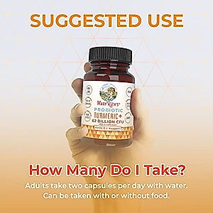 MaryRuth Organics Probiotic Turmeric + Extra GI Support | 62 Billion CFU | Organic Ingredients Turmeric Complex with Probiotics | Turmeric Curcumin Capsules for Digestion | Vegan | 60 Count
