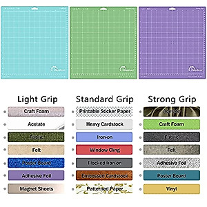 10 Pack Cutting Mats for Cricut - IModeur 12"x12" Cutting Mats for Cricut Accessories - Mats for Cricut Explore Air 2/ Maker 2/3