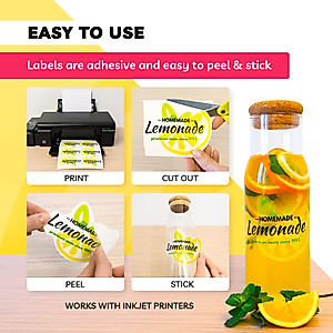 90% Clear Sticker Paper for Inkjet Printer (20 Sheets) - Glossy 8.5 x 11 - Printable Vinyl Sticker Paper for Cricut - Printable Sticker Paper - Transparent - Adhesive - Clear Sheets - Clear Labels