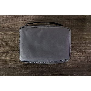 Bible Cover for Boys, Zippered, with Handle, Canvas, Gray, Medium