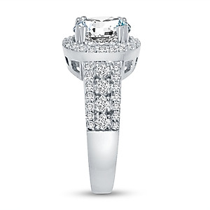 Size - 4.5-925 Sterling Silver Round Large Wide Floating Halo Solitaire Engagement Ring CZ Cubic Zirconia (3.50cttw., 2.50ct. Center)