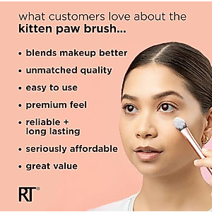 Real Techniques Brightening Concealer Makeup Brush, Viral Kitten Paw Brush Conceals Under Eyes, & Imperfections, Cover Dark Circles, For Brightener & Concealer, RT 242 Brush, Cruelty-Free, 1 Count