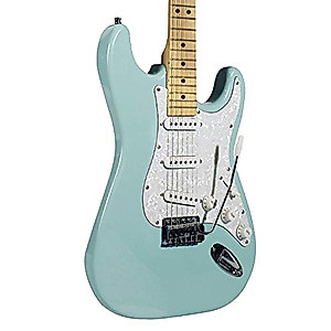 Sawtooth ST-ES-DBLP Daphne Blue Electric Guitar with Pearl White Pickguard
