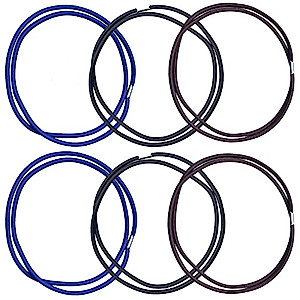 6pcs Trash Can Bands, Black, Blue, Brown fits for 13 to 30 Gallon Trash Cans, Garbage Can Bands, Elastic Band Loop for Trash Cans, Colorful Litter Box Bands Good for Home Office School Indoor
