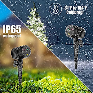 Christmas Lights Laser Projector Outdoor Red and Green Starry Projection Light 3 Working Modes Waterproof Plug in Mountable for Holiday Xmas House Indoor Party New Year Decoration Show, Black