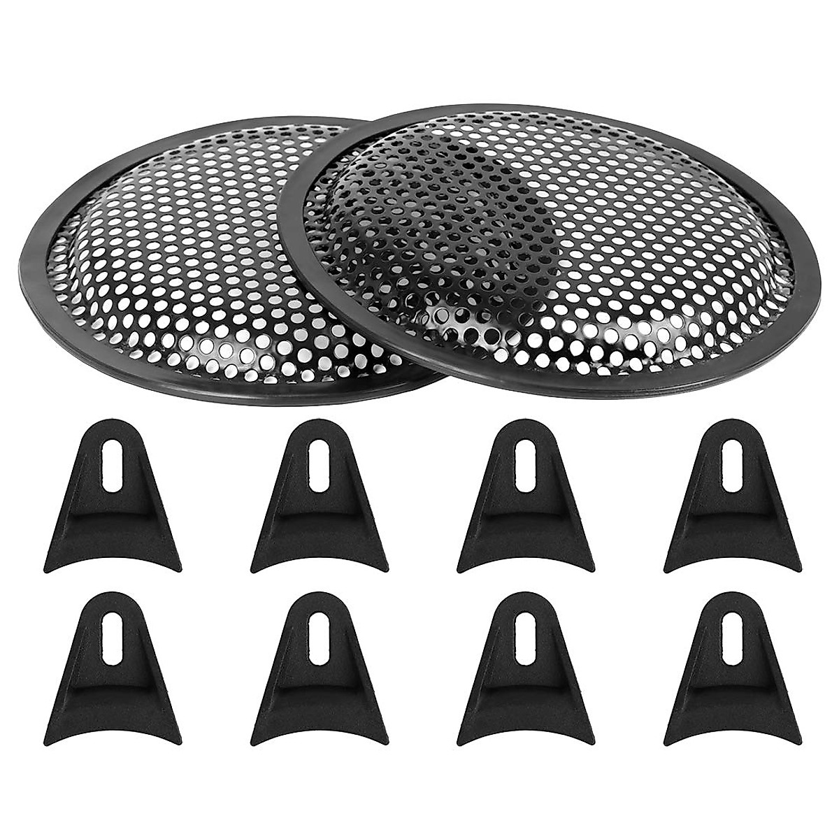 X AUTOHAUX Universal 6 Inch Car Audio Speaker Subwoofer Metal Waffle Grill Cover Protector with Rubber Edge and Clips 2pcs