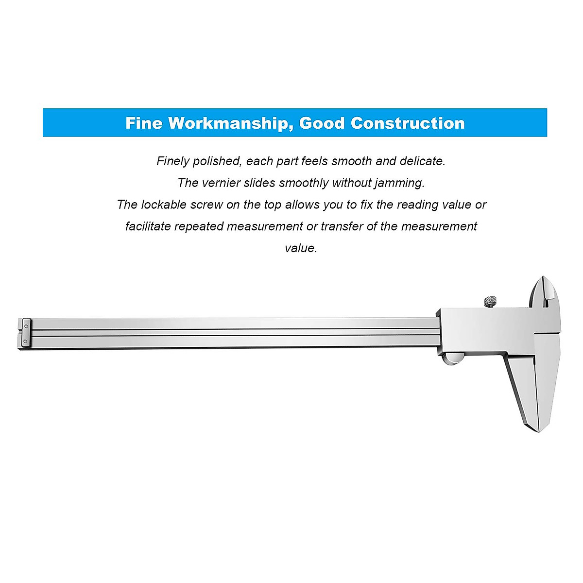 ZLKSKER 8 Inch / 20 cm Micrometer Vernier Caliper, Stainless Steel Precision Measuring Tool (Inch/Metric), Depth/Inside/Outside/Step Measurement, Accuracy 0.001" / 0.02mm