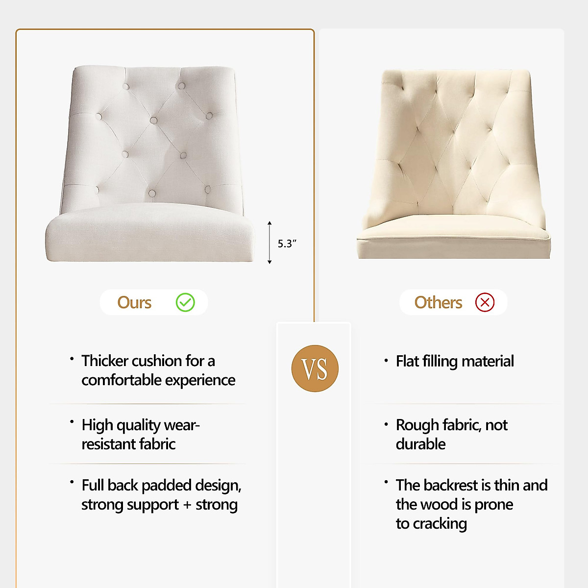 HUIMO Home Office Chair Upholstered Swivel Desk Chair with Wheels Chenille Fabric Adjustable Height Computer Chair with Wooden Legs Comfortable Armless Chair for Studio Study Home Office (Beige)