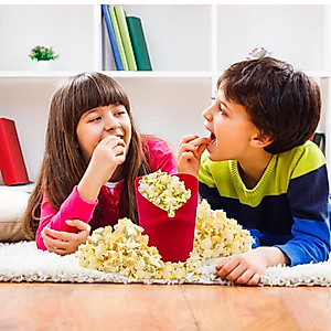 Fglmctsh The Original Microwave Popcorn Popper, Silicone Popcorn Maker Collapsible Bowl BPA -Free, Hot Air Popcorn Maker, No Oil Required (Red, 1)