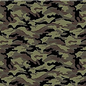 Camouflage Cotton Fabric by The Yard, Continuous Lengths