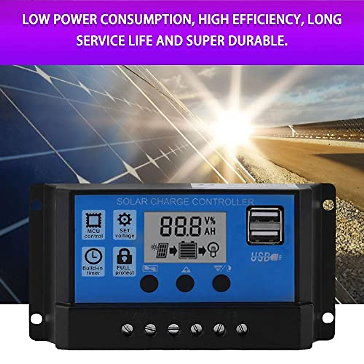 100A Solar Panel ler Solar Re r ler LCD Display Screen Street Lamp System Re ler PWM Re Management Dual USB Output ler