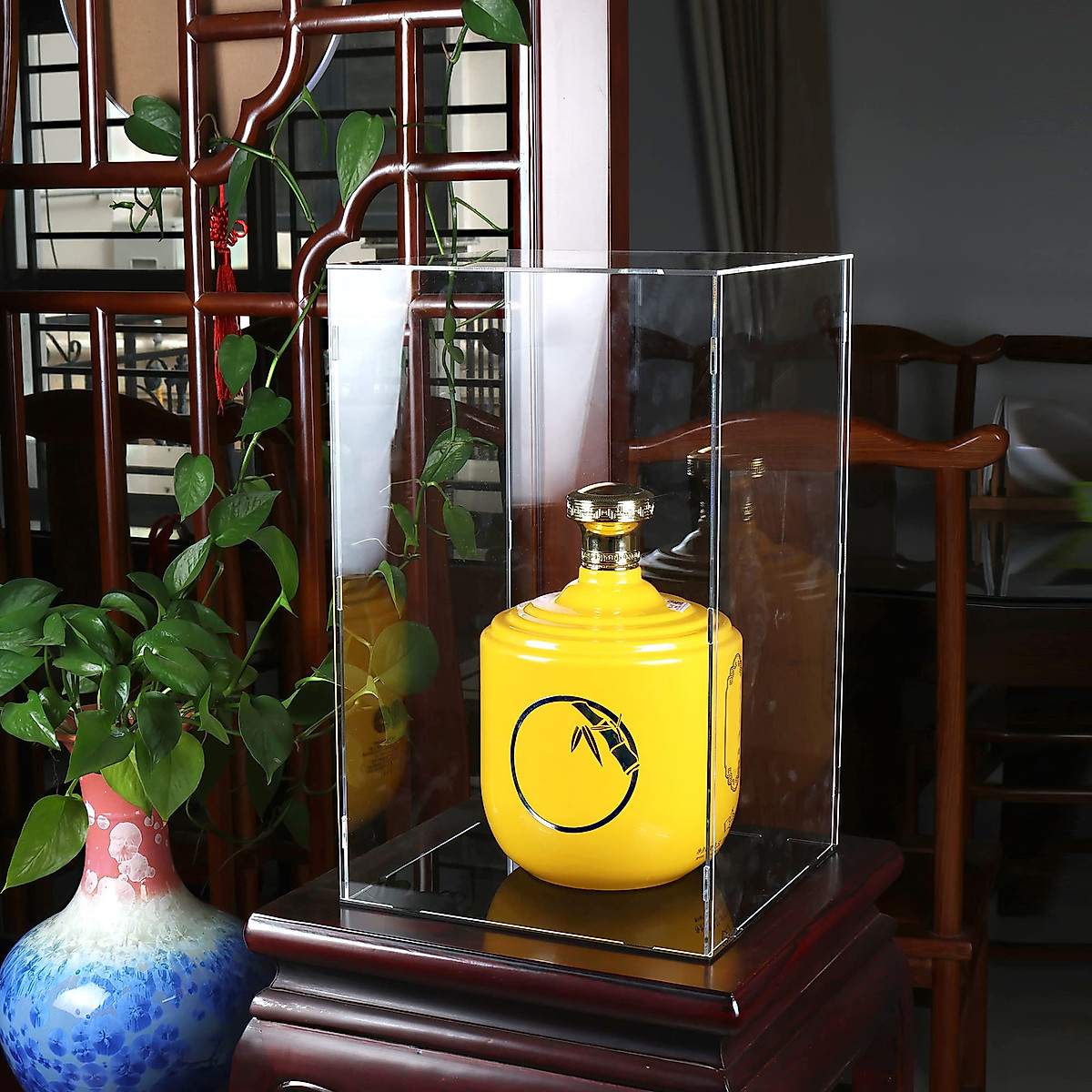 Evron Display Case for Collectibles Assemble Clear Acrylic Box Alternative Glass Case for Display Action Figures Home Storage & Organizing Toys (9.8x9.8x15.7inch;25x25x40cm)