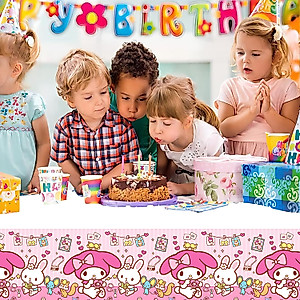 2Pcs Melody Tablecloth Disposable Tablecover Birthday Party Supplies and Decorations for Kid Boy Baby Shower Rectangle Tables 70"X42"