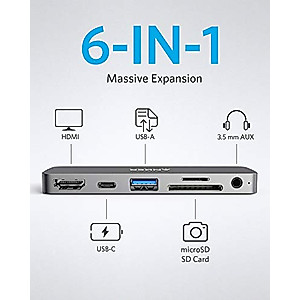 Anker USB C Hub for iPad Pro, PowerExpand Direct 6-in-1 Adapter, with 60W Power Delivery, 4K HDMI, Audio, USB 3.0, SD and microSD Card Reader (Not Compatible with iPad Pro and iPad Mini 2021)
