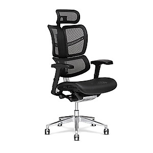 X-Chair XG-Wing Management Task Chair, Black K-Sport Mesh Fabric with Headrest - Ergonomic Office Seat/Split-Back Design/Dynamic Variable Lumbar Support/Floating Recline/Perfect for Long Work Days