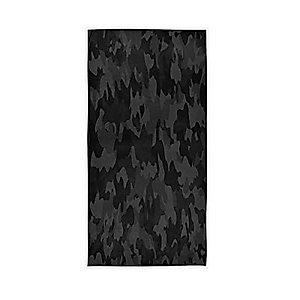 Blueangle Camo Hand Towel Black Camouflage Towels Soft Highly Absorbent Towel Bath Decor for Bathroom Gym Spa, 30x15 inch