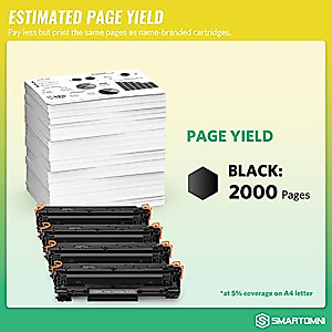 S SMARTOMNI 85A CE285A Compatible Toner Cartridge Replacement for HP CE285A 36A CB436A 35A CB435A Canon 125 CRG-125 use for HP P1109w M1212nf M1217nfw P1002 P1006 M1522 Canon MF3010 Black 4 Packs
