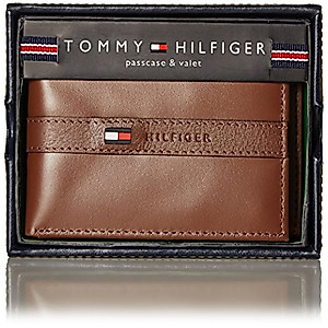 Tommy Hilfiger Men's Leather Wallet - Thin Sleek Casual Bifold with 6 Credit Card Pockets and Removable ID Window, Light Tan