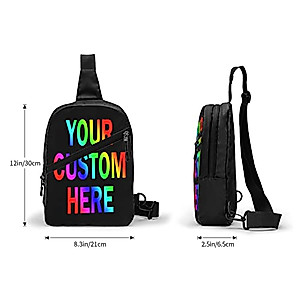 Custom Bag Sling Crossbody Bags Chest For Men Women Design Your Own Personalized Shoulder Backpack Travel Hiking Daypacks With Text Image Daypack Casual Black-2