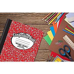 Better Office Products Composition Book Notebook - Hardcover, Wide Ruled (11/32-inch), 100 Sheet, One Subject, 9.75" x 7.5", Assorted Covers: Red, Blue, Green, Purple-4 Pack
