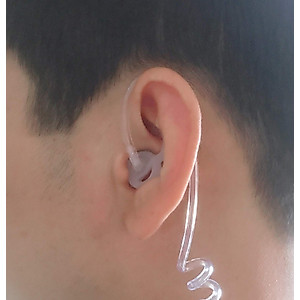 Silicone Fin Ear Mold for Two Way Radio Earpiece Replacement Earmold Earbud Tips for Surveillance Police Earpiece Coil Tube Headset (2 Pair Fin Large)