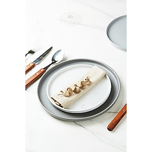 Famiware Dawn Plates and Bowls Sets, 12 Pieces Stoneware Dinnerware Sets, Dishes Set for 4, Microwave and Dishwasher Safe, Multi-color