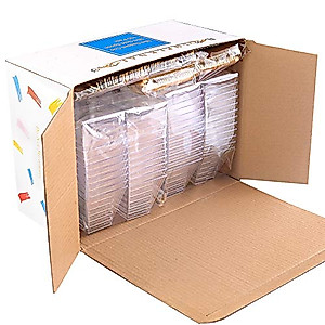 supernal 2oz Square Plastic Mini Dessert Cups with Gold Spoons,Parfait Appetizer Cup,100pcs Cups,100pcs Gold Spoons,Perfect for Birthday,Party,Wedding