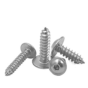 CHANWA 10pcs 304 Stainless Steel Pan Head Hexagon Socket Pad Self-Tapping Screws with Round Head Hexagon Socket Pad Hexagon Socket Screws (Size : M5*12)