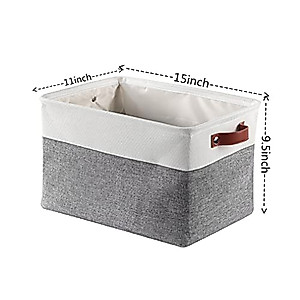 Storage Baskets for Shelves, Closet Storage Bins for Organization, Fabric Bins Cube W/Handles for Organizing Shelf Nursery Home Closet, Large - 3 Pack
