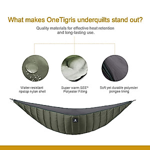 OneTigris Night Protector Hammock Underquilt + Bulwark All Season Camping Tarp