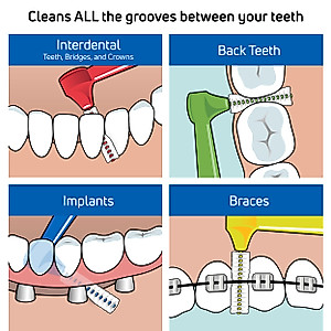 TEPE Interdental Brush Angle, Angled Dental Brush for Teeth Cleaning, Multi Pack