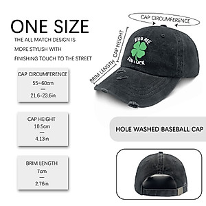 Baseball Cap Women St Patricks Day Beach Baseball Hat for Women Outdoor Cap Trendy rub me for Luck Baseball Hat