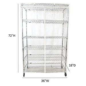Formosa Covers Storage Shelving Unit Cover See Through PVC, fits Racks 36" Wx18 Dx72 H All Clear PVC, Cover Only