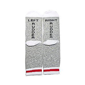 MBMSO 1 Pairs Pilot Socks Gifts Aviation Socks for Men Left Rudder Right Rudder Aviation Themed Gifts (1 Pair Grey LR Rudder socks)
