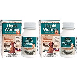 Durvet 2X Liquid Wormer, 2 oz, for Puppies and Adult Dogs - Pack of 2