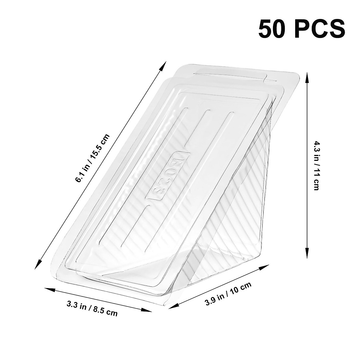 Cabilock 50pcs Sandwich Packing Boxes Food Containers Clear Sandwich Case Sandwich Triangle Boxes Take Out Containers for Sandwich Cake Dessert,Hamburger